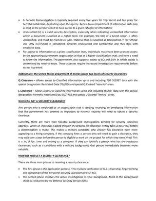 Security clearance | PDF