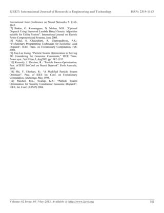 Security constrained optimal load dispatch using hpso technique for thermal scheduling problems ...