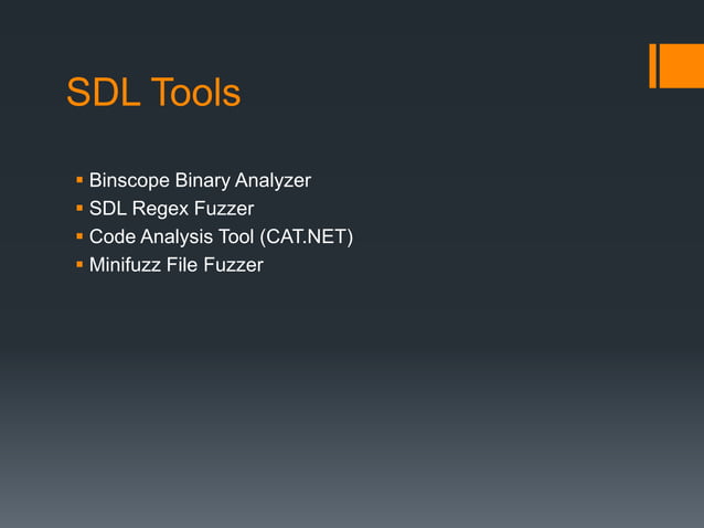 Security Development Lifecycle Tools | PPT