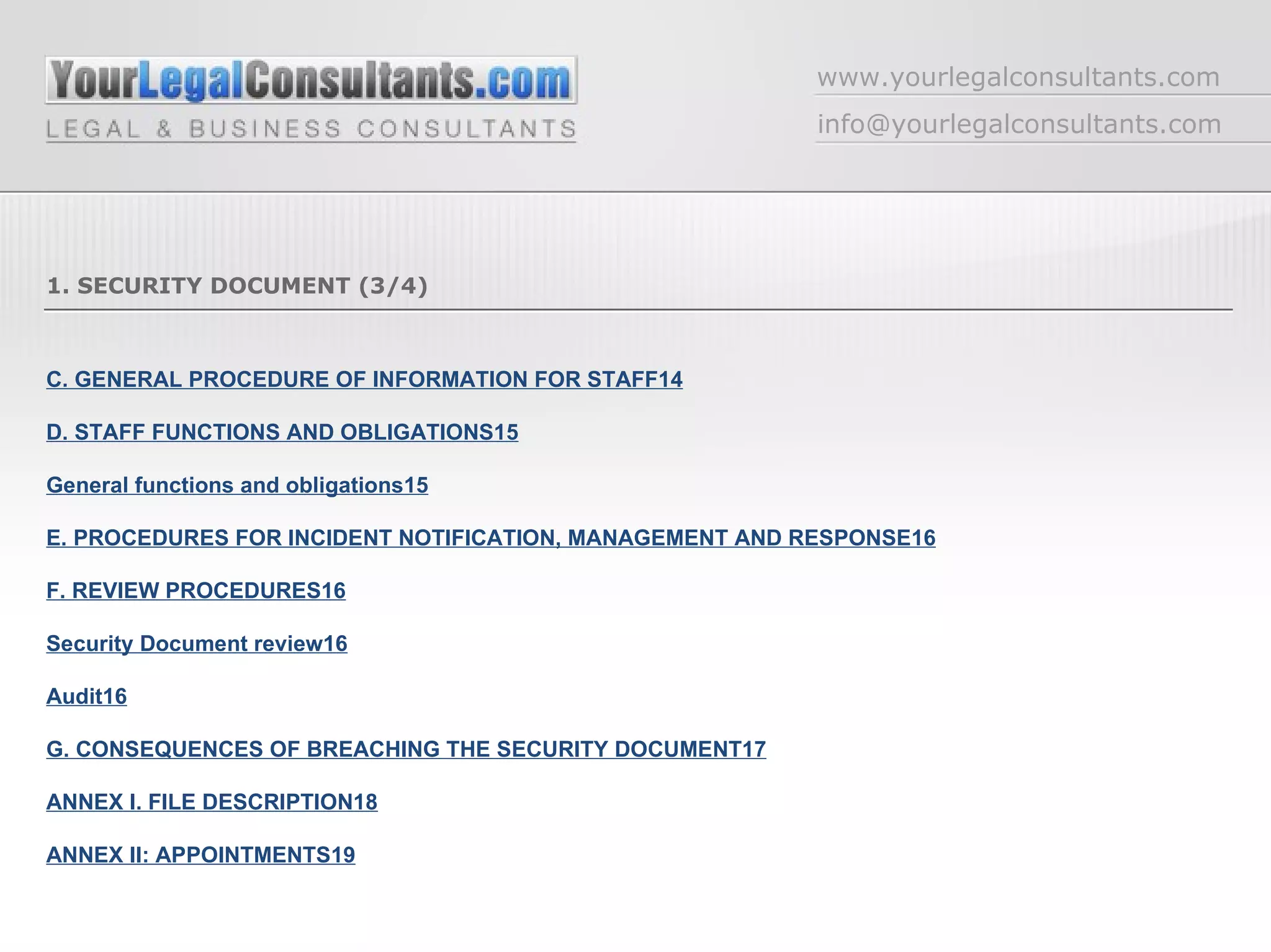 Security document index | PPT