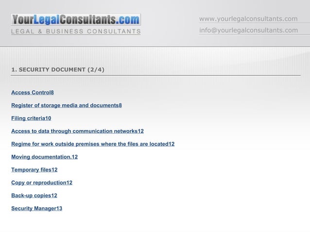 Security document index | PPT