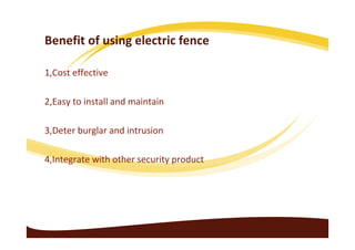 Security electric fence introduction | PDF