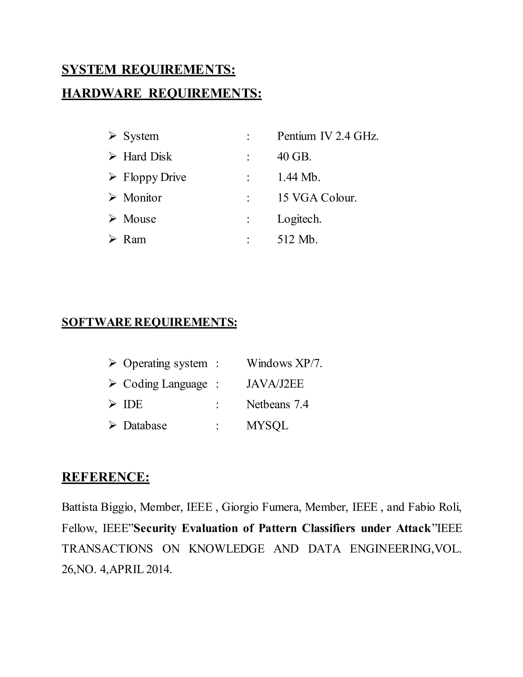 2014 Ieee Java Data Mining Project Security Evaluation Of Pattern Classifiers Under Attack Pdf