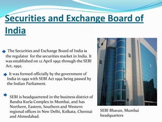 Security exchange board of india | PPTX