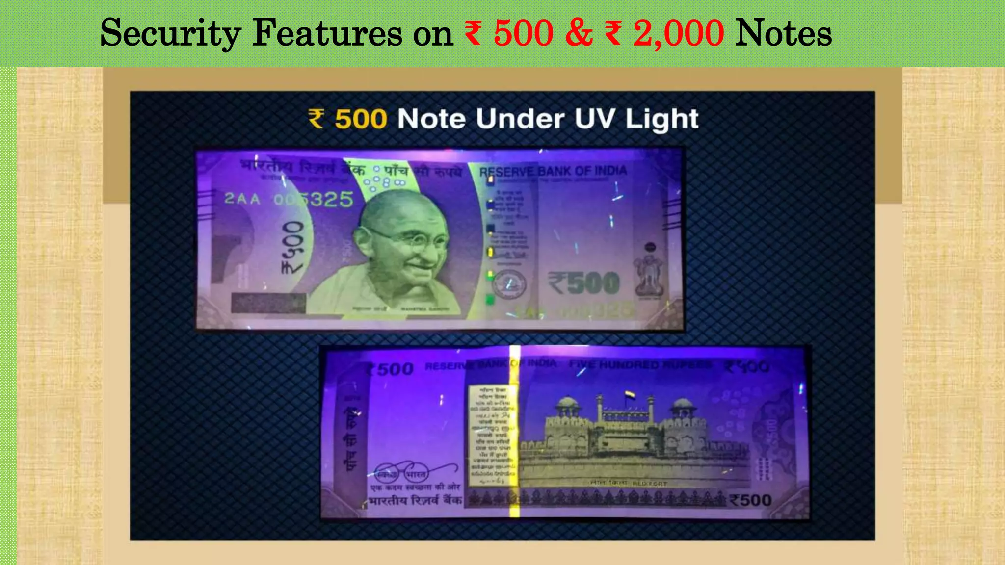 Security Features on New ₹500 & ₹2,000 Currency Notes | PPTX