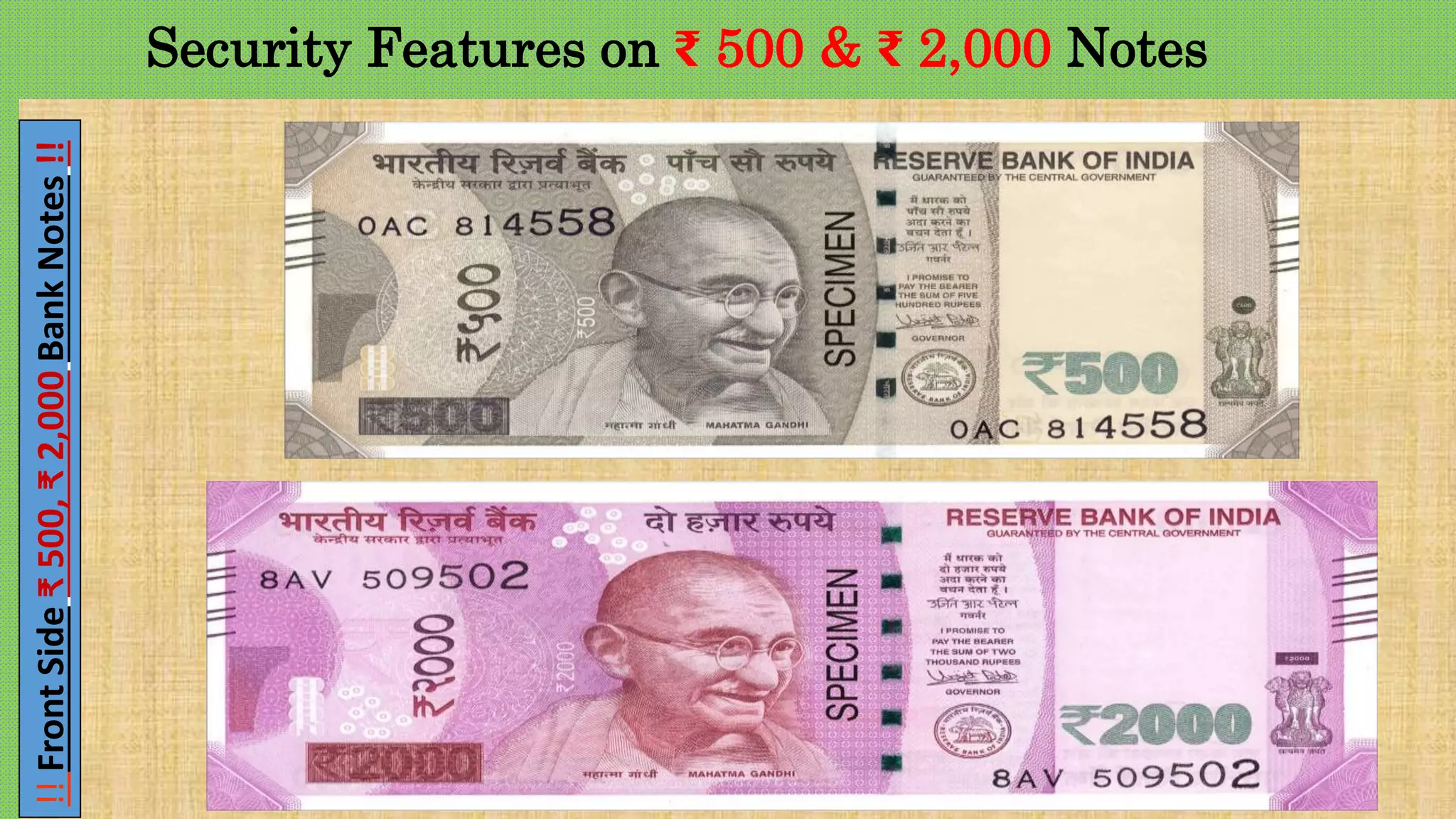 Security Features on New ₹500 & ₹2,000 Currency Notes | PPTX