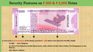 Security Features on New ₹500 & ₹2,000 Currency Notes | PPTX