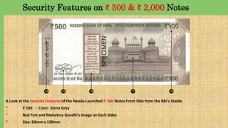 Security Features on New ₹500 & ₹2,000 Currency Notes | PPTX