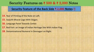 Security Features on New ₹500 & ₹2,000 Currency Notes | PPTX