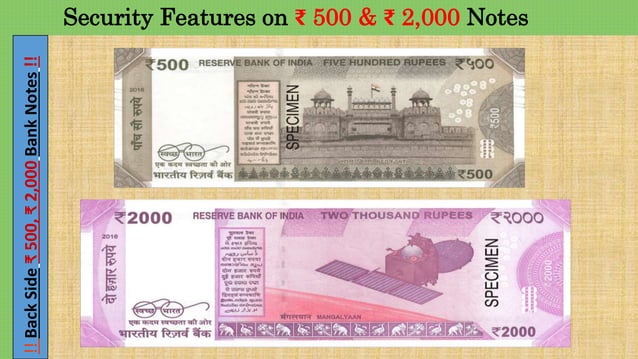 Security Features on New ₹500 & ₹2,000 Currency Notes | PPTX ...