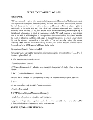 Security features of atm | DOCX