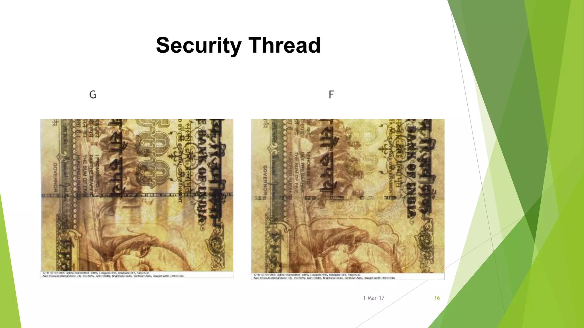 Security features of currency note | PPTX