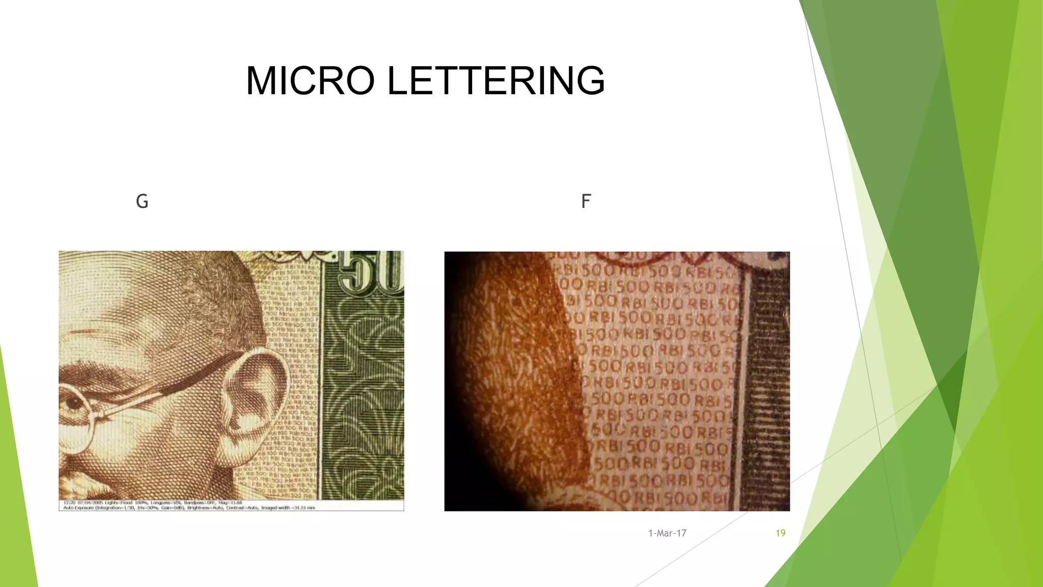 Security Features Of Currency Note Pptx