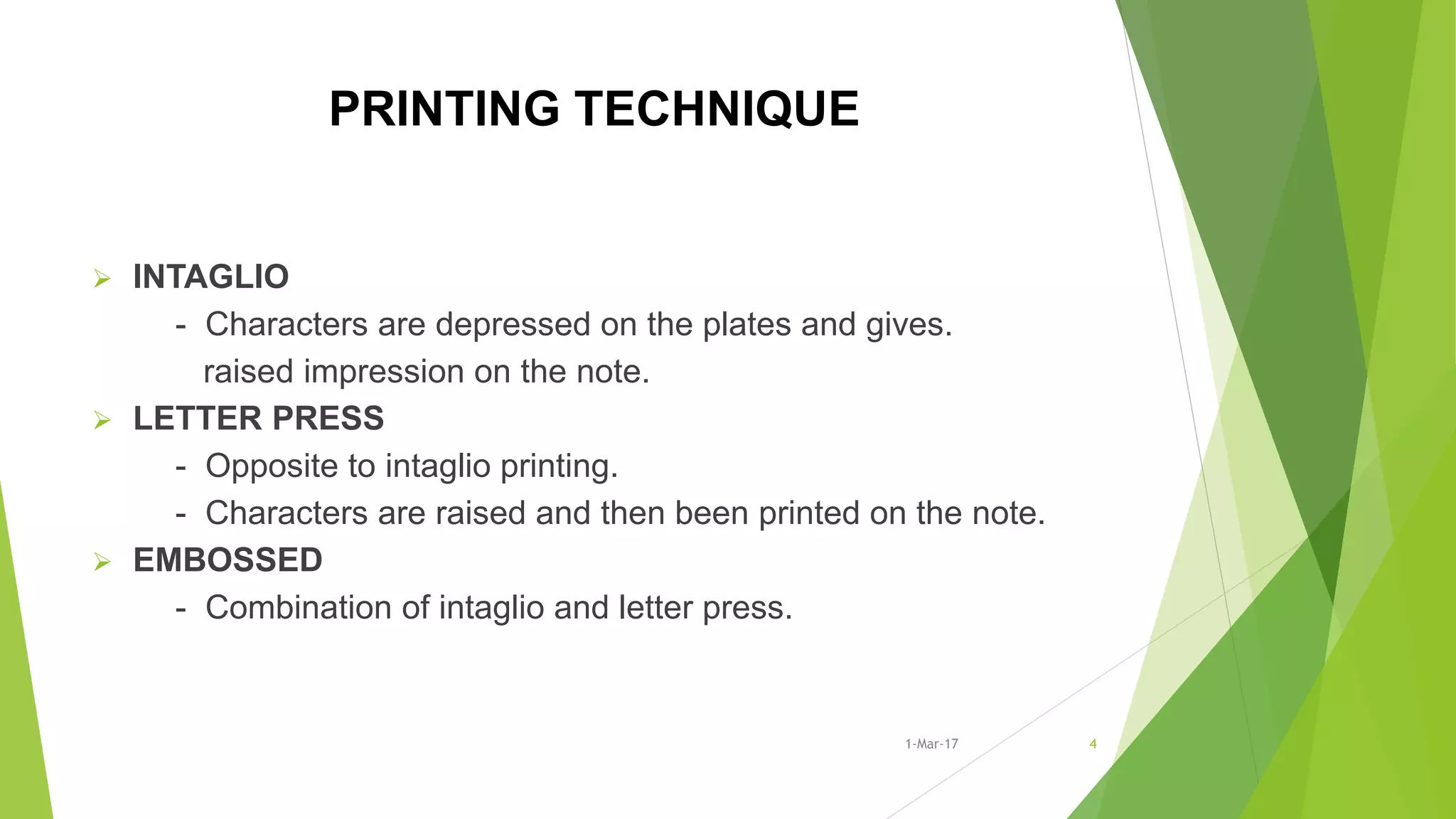 Security features of currency note | PPTX