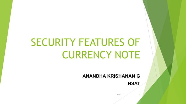 Security features of currency note | PPTX