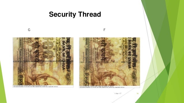 Security features of currency note