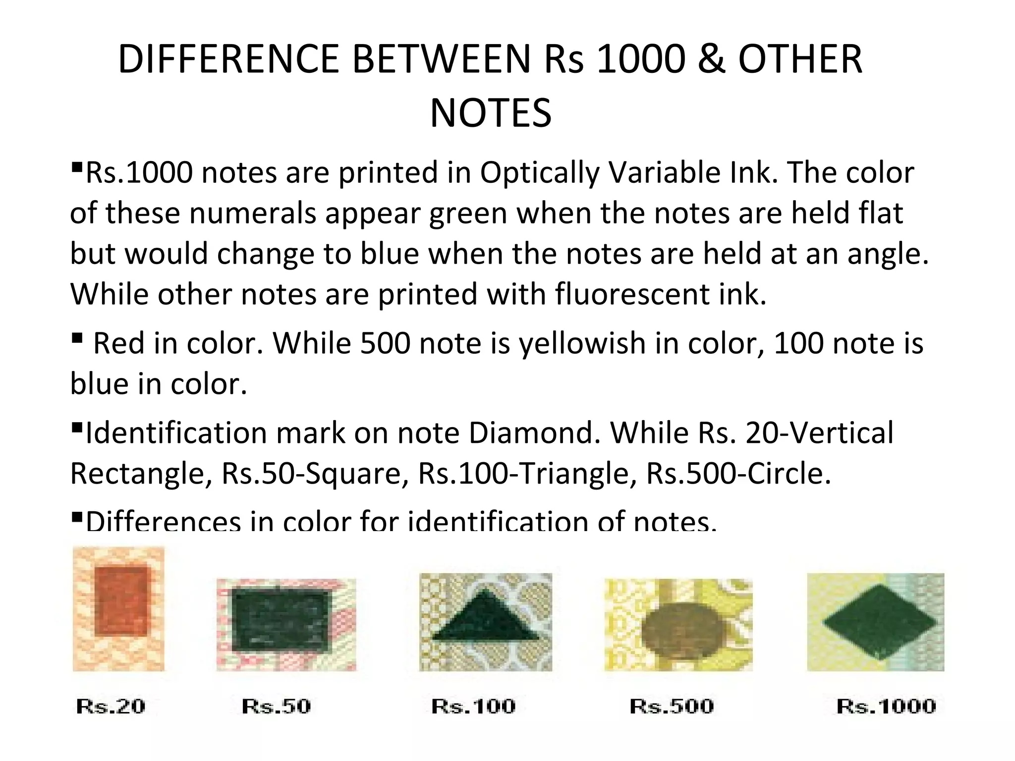 Security features of indian banknotes given by rbi | PPT