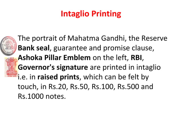 Security features of indian banknotes given by rbi | PPT | Credit Cards ...