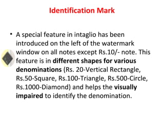 Security features of indian banknotes given by rbi | PPT