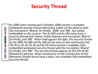Security features of indian banknotes given by rbi | PPT