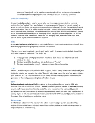 Security (finance) | DOCX | Business Accounting & Finance | Business