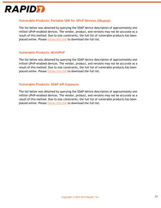 Rapid7 Report: Security Flaws in Universal Plug and Play: Unplug, Don't ...