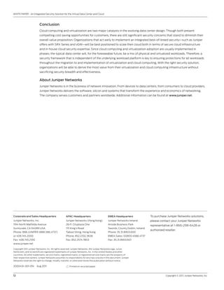 Juniper Networks: Security for cloud | PDF