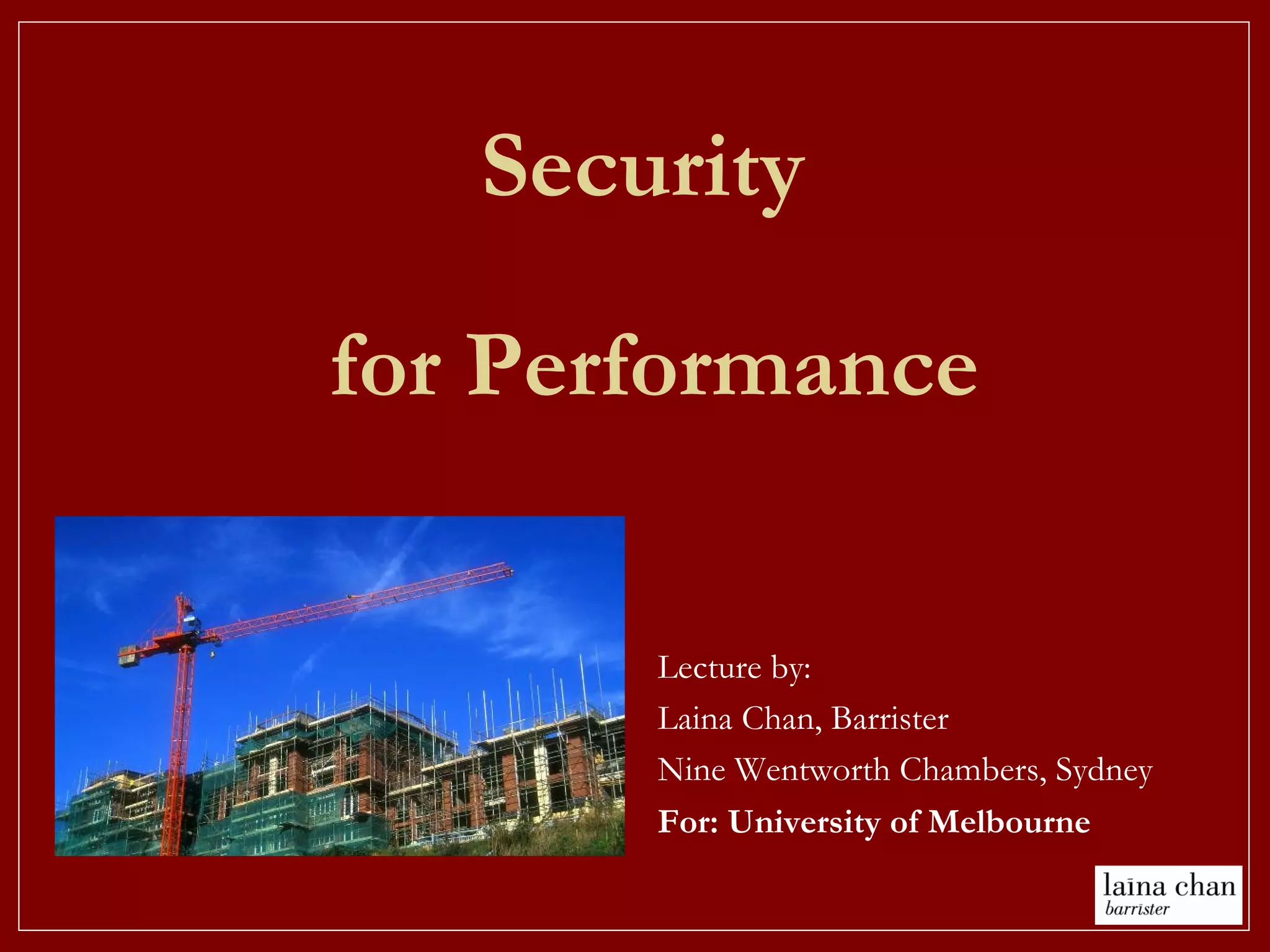 Security for Performance | PPT
