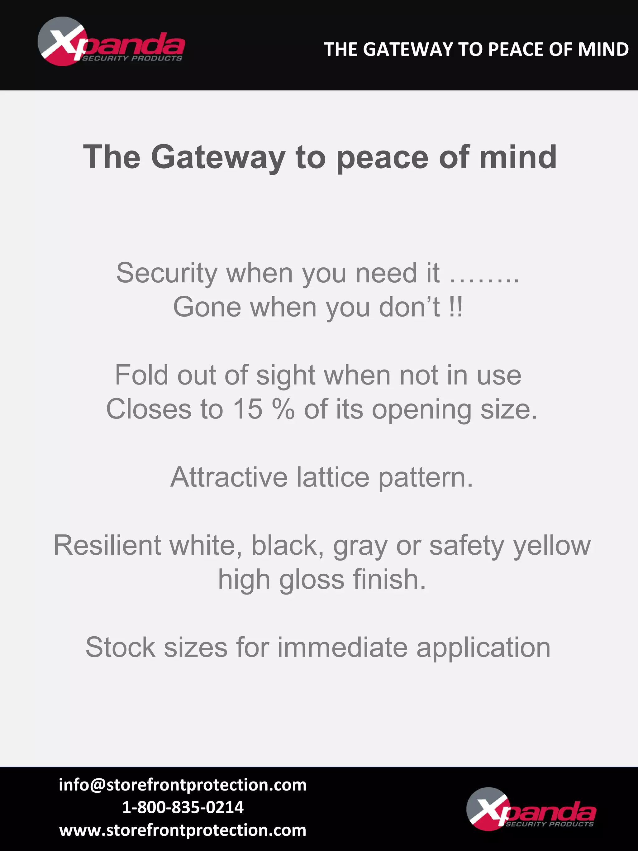 Security gate solutions by storefront protection | PPT