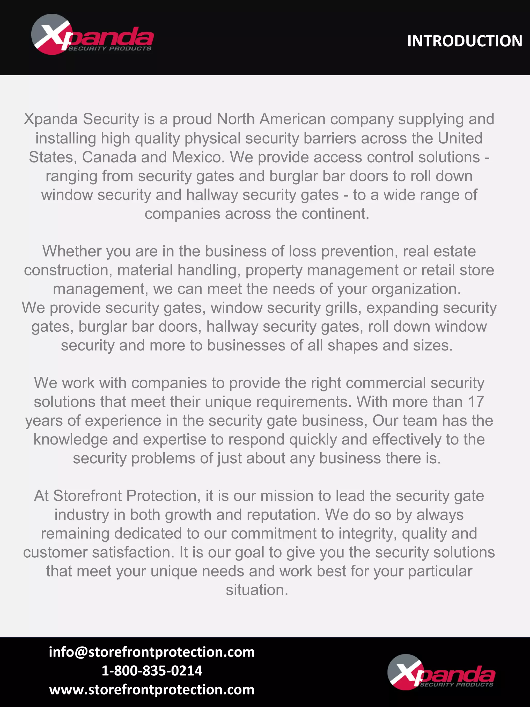 Security gate solutions by storefront protection | PPT