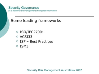 Security Governance | PPT