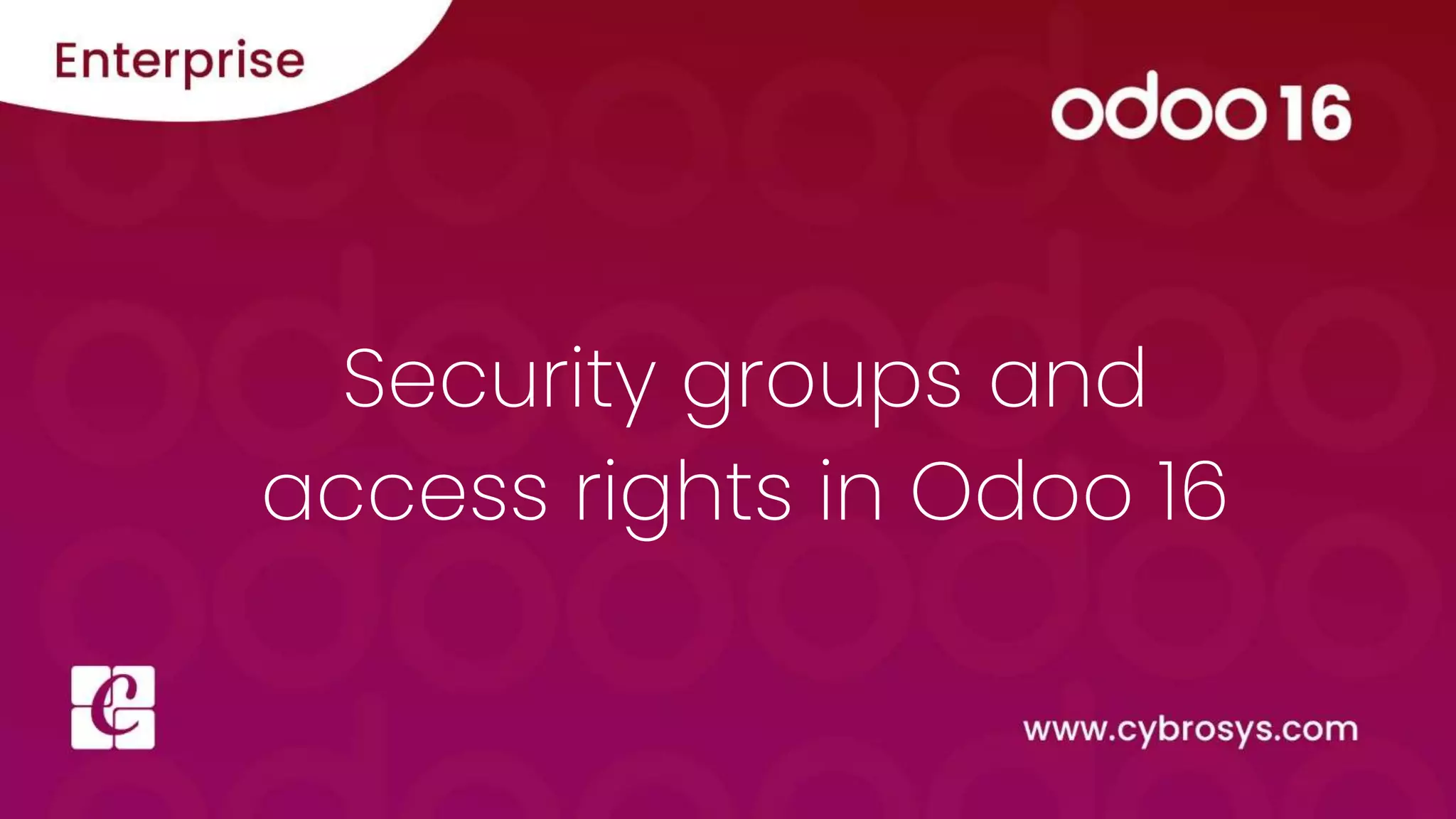 Security groups and access rights | PPTX