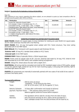 Security guard cabin | PDF