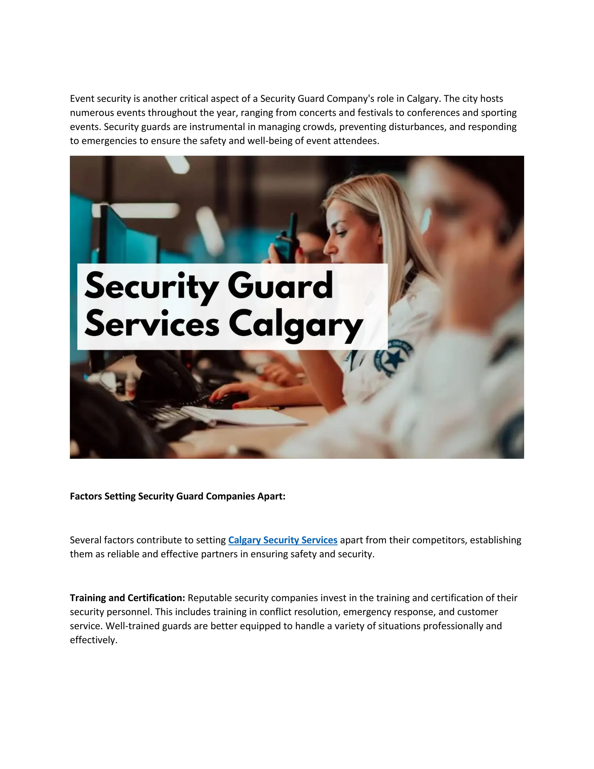 Security Guard Company in Calgary | PDF