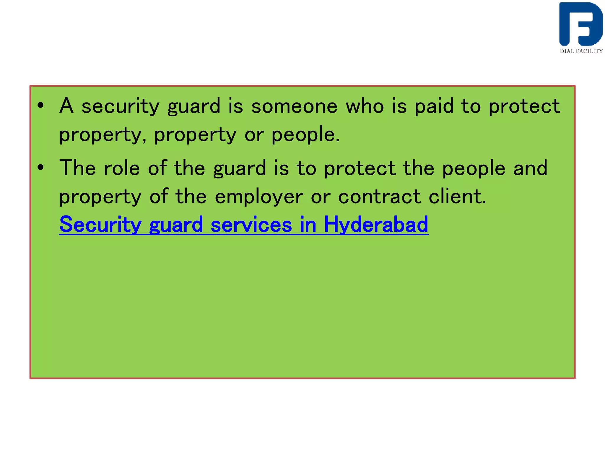 Security guard roles and responsibilities | PPTX