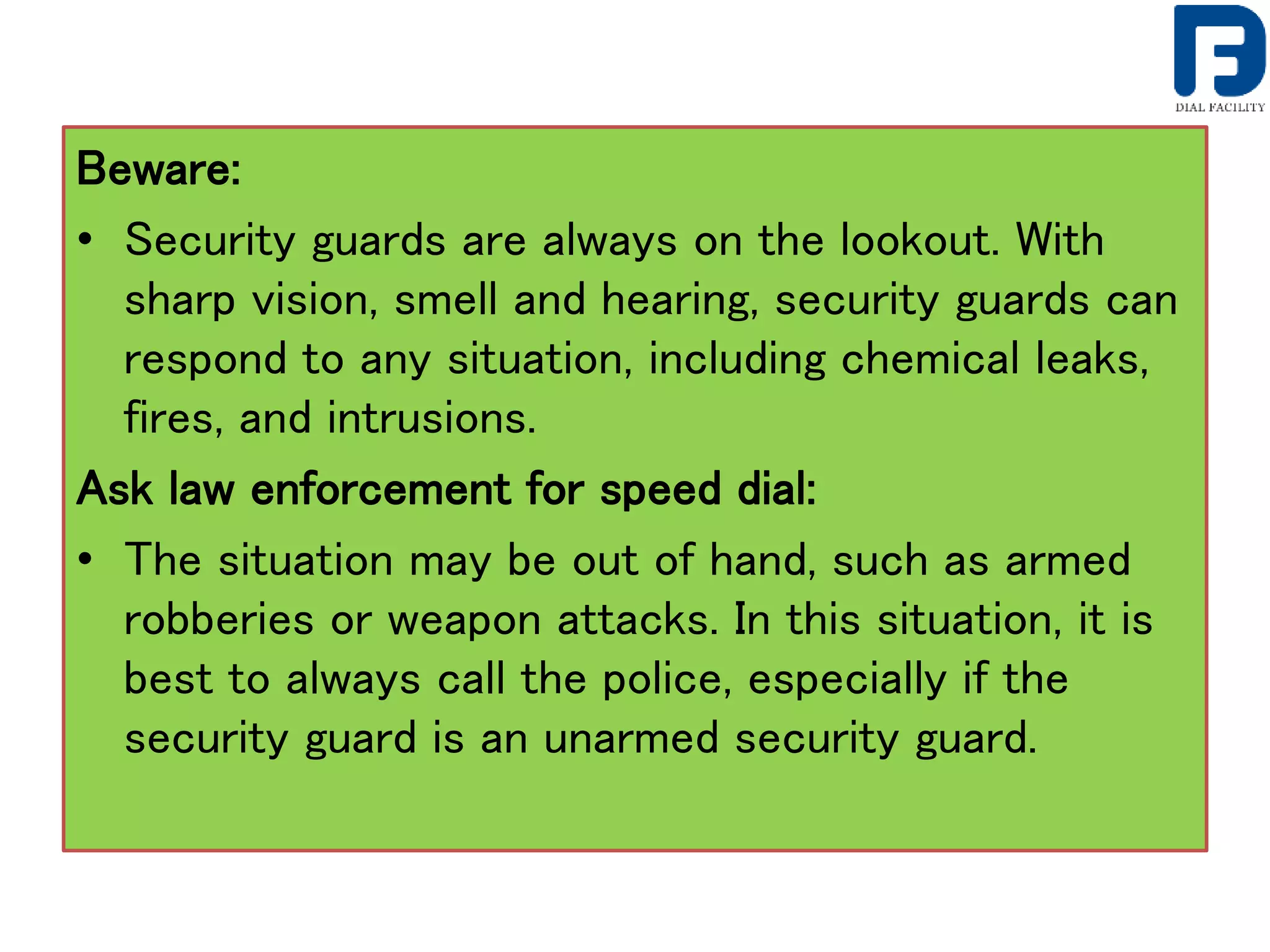 Security guard roles and responsibilities | PPTX