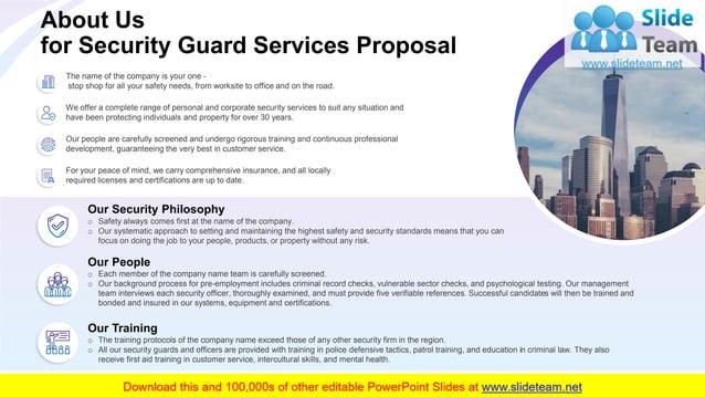 Security Guard Services Proposal Template PowerPoint Presentation Slides | PDF