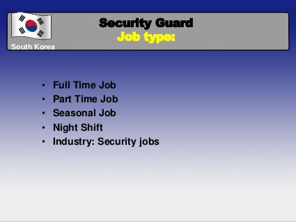 Security Guard Job in South Korea | PPT