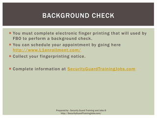 Security guard training in new york | PPTX