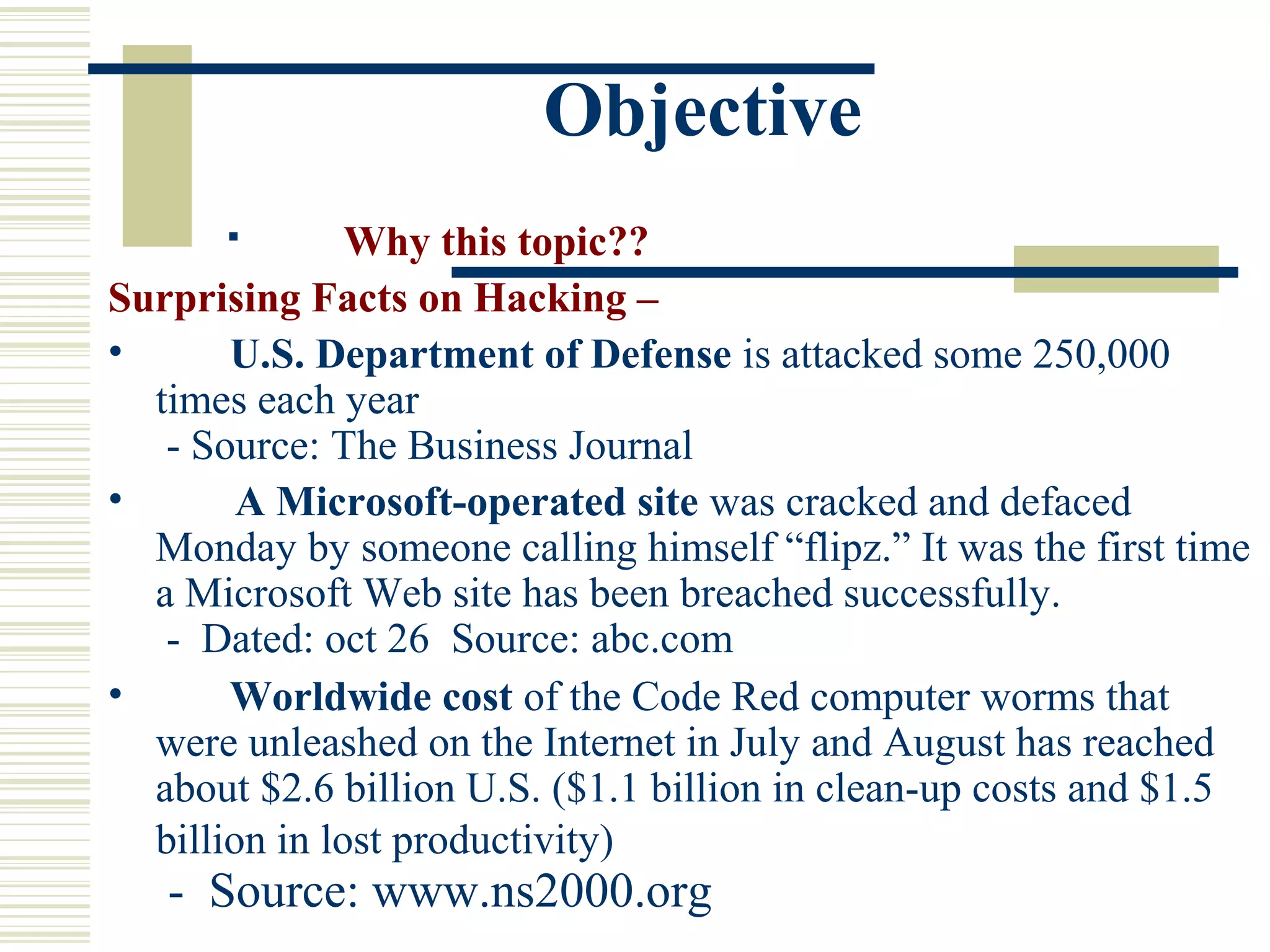 Hacking and its Defence | PPT