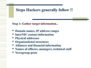 Hacking and its Defence | PPT