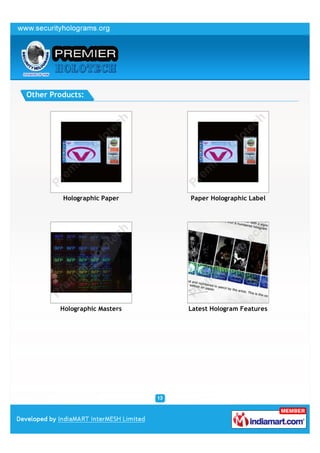 Premier Holotech, Bengaluru, Hologram Wads | PDF