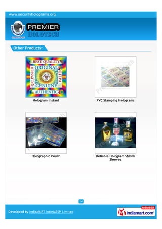 Premier Holotech, Bengaluru, Hologram Wads | PDF