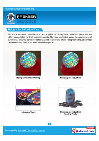 Premier Holotech, Bengaluru, Hologram Wads | PDF
