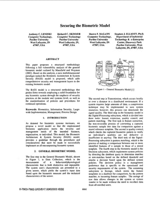(2003) Securing the Biometric Model | PDF