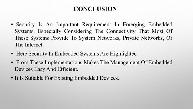 Security in an embedded system | PPTX