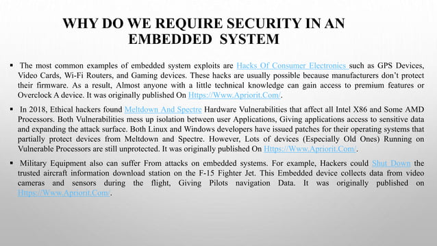 Security in an embedded system | PPTX
