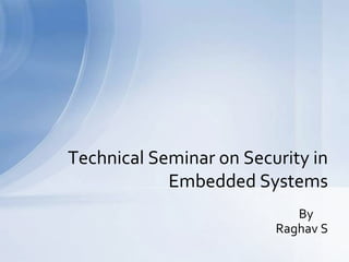 Security in embedded systems | PPTX | Information and Network Security ...