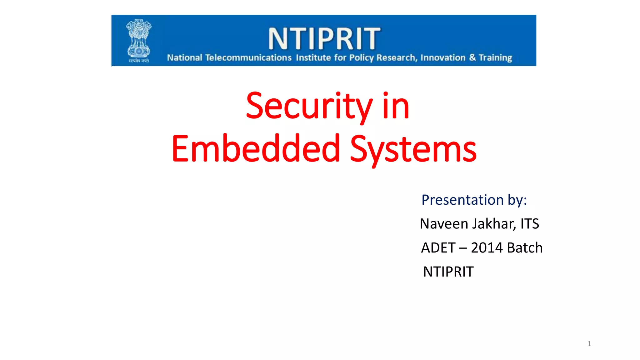 Security in Embedded systems | PDF