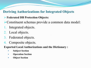 Security in federated integrated d bs | PPT